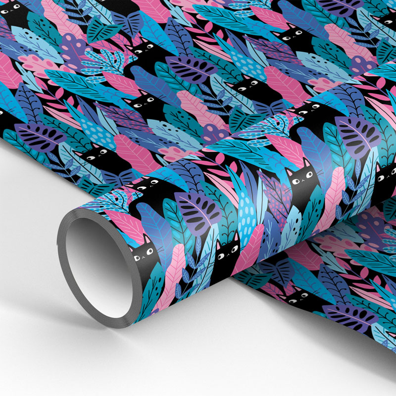 Упаковочная бумага глянцевая MESHU "Black Cats" 70*100 см, 90 г MESHU-MS_46412 - купить в Москве ...