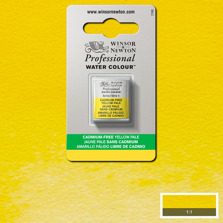 Акварель Winsor&Newton "Professional" в кювете Желтая бледная W&N ...