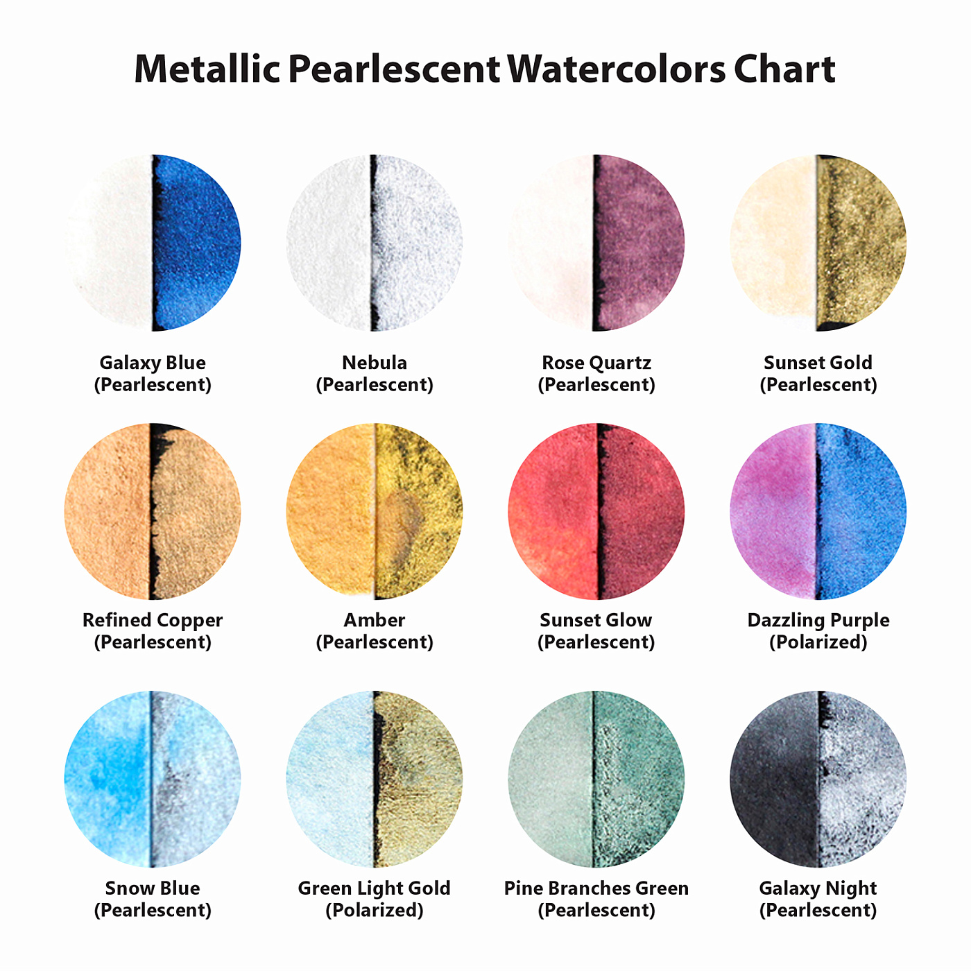 Акварель Mairtini "Metallic Pearlescent" палетка 3 мл, Peach Blossom ...