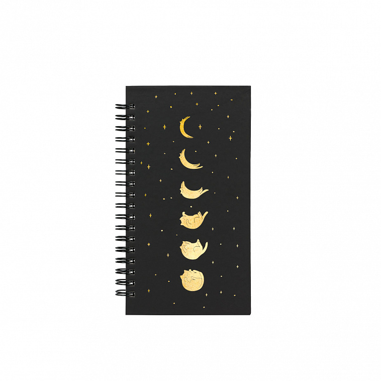 Записная книжка MESHU "Black cat" 95*175 мм 96 л, матовая ламинация, тиснение фольгой Meshu-MS ...