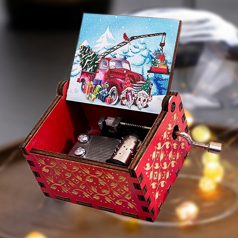 Музыкальная шкатулка Новый год и Рождество "Грузовик с подарками", р-р ...